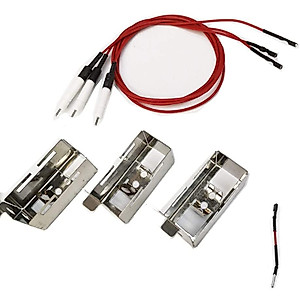 MOASKER Grill Igniter Replacement Kit with Collector Box for DCS Gas Grills Models, Stainless Electrode and Wire for DCS 27DBQ, 27DBQR, 27DBR, 27DSBQ, 27DSBQR (3-Pack)