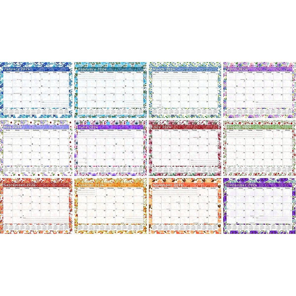 2023-2024 Calendar 16 Months Student Calendar/Planner for 3-Ring Binder, Desk, or Wall -v022