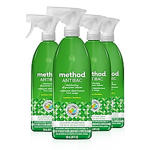 Method Antibacterial All-Purpose Cleaner Spray, Bamboo, Kills 99.9% of Household Germs, 28 Fl Oz (Pack of 4)