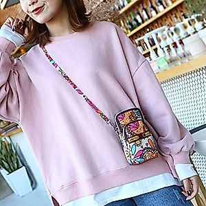 FONTSIME Phone Purse Small Crossbody Bag Mini Lightweight Leather Cell Phone Pouch Shoulder Bag with Strap for Women