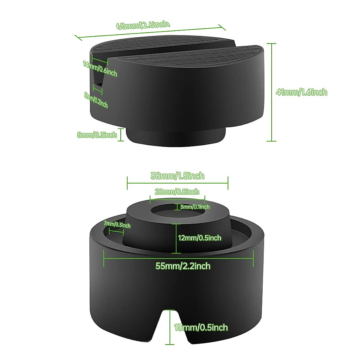 Universal Jack Rubber Pad, Senbos Car Jack Pads Frame Rail Protector Slotted Trolley Jacking Block Anti-Slip Car Jack Adapter Support Block Heavy Duty Car Lift Tool Accessories