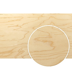 Maple | 3.9mm 1/8th inch, 12”x19” Premium Finished Two Sided with MDF Core, Glowforge Ready | Walnut, Cherry, Maple, Red Oak, White Oak, Alder, Pine, Cedar, Sapele, Mahogany, Hickory, Bamboo