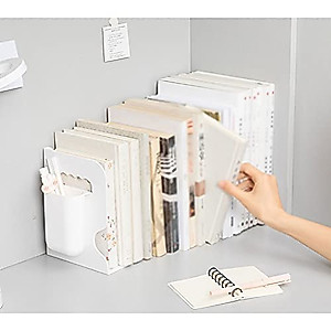Bookends Small Desktop Bookends Bookshelf Freely Extended Bookend Student Desktop Anti- Moving Book Ends Bookcase Office File Storage Rack Book Ends for Shelves Desk Organiser