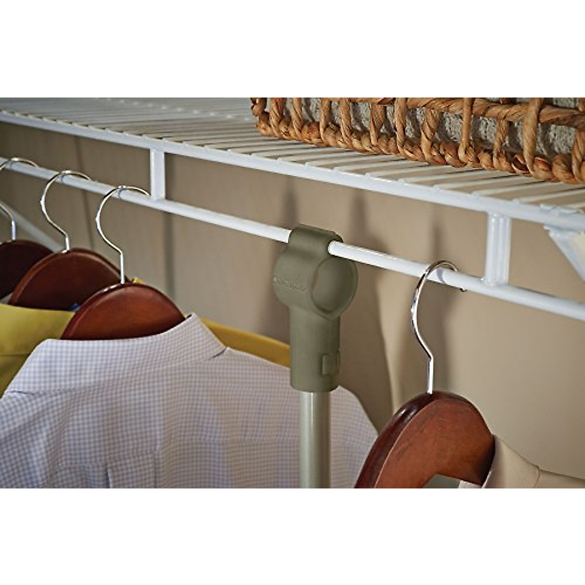 ClosetMaid 55300 Closet Maximizer with (4) Shelves & Double Hang Rod, Tool Free Add On Unit, White Finish,11.6 x 53 x 74 inches