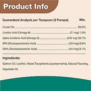 NaturVet – Salmon Oil Skin & Coat Plus Omegas | Supports Healthy Skin & Glossy Coat | Natural Source of Omega-3 & 6 Fatty Acids | for Dogs & Cats (17 oz Oil)