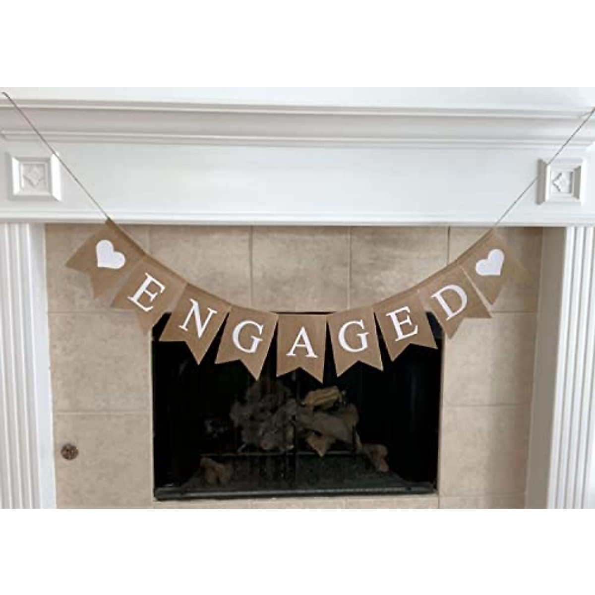 Shimmer Anna Shine Engagement Party Decorations Engaged Burlap Banner