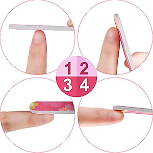 100 Pcs Colorful Nail Files Double Sided Emery Boards Manicure File and Buffers Floral Nail Tools for Women 2.56 x 0.59 Inch, 5 Colors