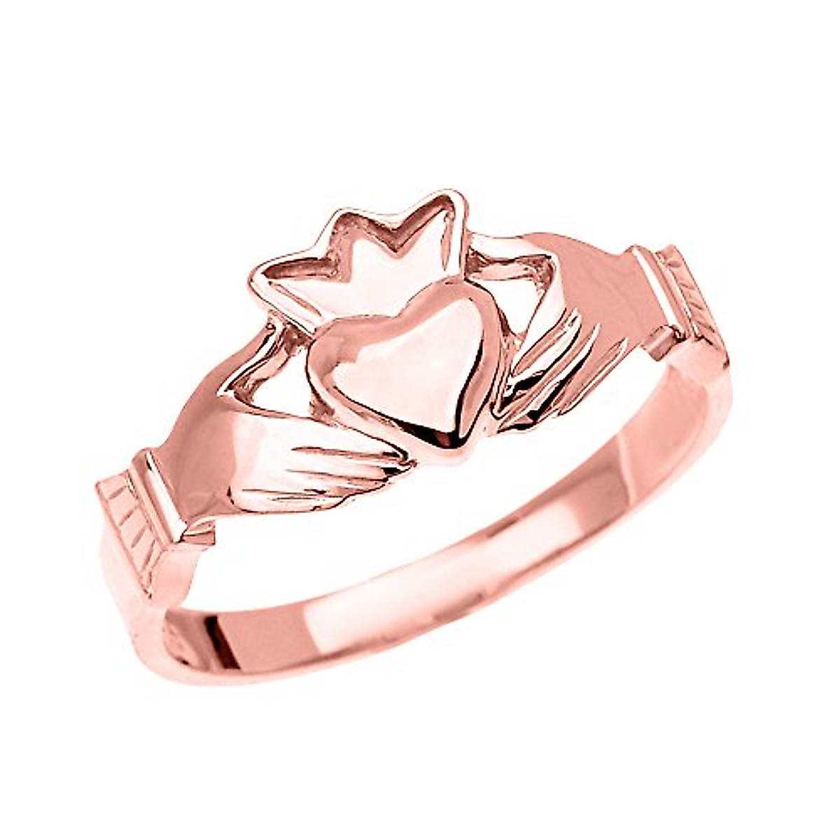 Claddagh Rings 10k Rose Gold Dainty Ladies (Size 7)