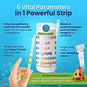 Futura Care Aquarium Test Strips - Our Accurate Aquarium Water Test Kit Monitor 6 Essential Parameters - Easy to Use Saltwater & Freshwater Test Kit with 150 Strips for 1.5 Years (6 in 1-150 Strips)