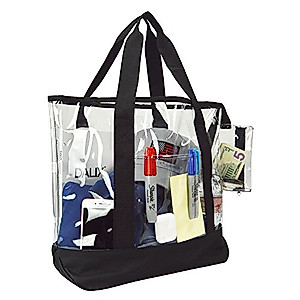 20" Large Clear Tote Bag with Small Pouch