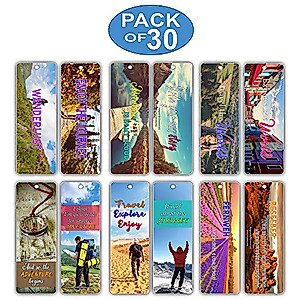 Creanoso Inspiring Wanderlust Adventurer’s Bookmarks (30-Pack) – Traveler’s Essential Reading Bookmarker Card Set – Bookmarks Collection Set for Men, Women, Adult, Teens