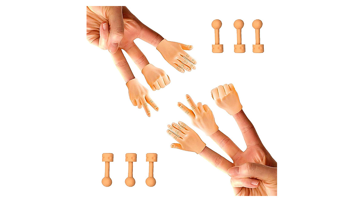 Tiny Finger Hands: Rock Paper Scissors 6-Pack - Gag Gift & Prank