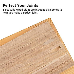 MulWark Mini Wood Pocket Hole Jig Kit - Two Pocket Screw Jig Kit with Drill Guide, Square Driver Bit, Hex Wrench, Step Drill Bit, Wooden Plugs and Screws - Mini Pocket Jig Hole Kit for Joinery Work