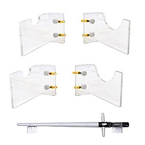 MANNIFEN 2 Pair Lightsaber Wall Mount Holder Rack Stand Deluxe Lightsaber Rack Room Light Blade Handheld - Transparent Acrylic