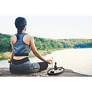 Japanese Zen Garden Kit Home Decor - Buddha Incense Stick Holder Office Desk Accessories - Zen Garden Sand Corner Desk Office Decor - Buddha Statue Table Top - 13.5" x 6.25" x 5"