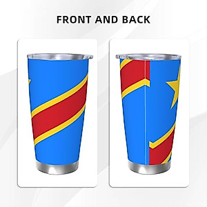 WXZYFP Car cup (single silver rim), can use a straw or drink directly, easy to use.Flag of the Congo