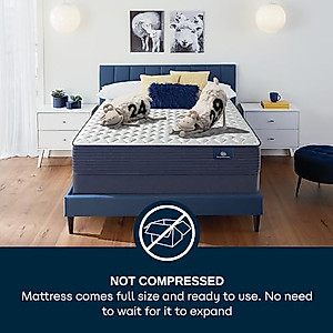 Serta - 10.5" Clarks Hill Firm Queen Mattress, Comfortable, Cooling, Supportive, CertiPur-US Certified,White/Blue