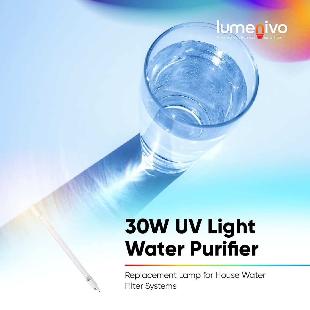 lumenivo 30W UV Light Water Purifier Replacement Lamp for Aquasana Whole House Water Filter System, Sterilight UV Lamp Filter - 1 Pack