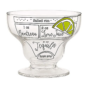 Mud Pie Margarita Gift Box | Includes 2 Margarita Glasses and Lime and Salt Rimmer
