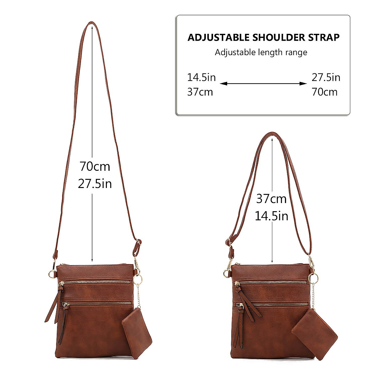 SunForMorning Crossbody Bags for Women Lightweight Handbags Shoulder Bag Purses (Brown)