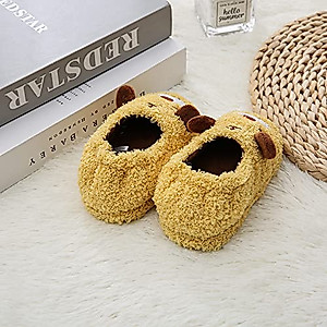 Enteer Baby Boys' Tiger Slipper Warm Plush Winter Rubber Home Slippers US 5-6