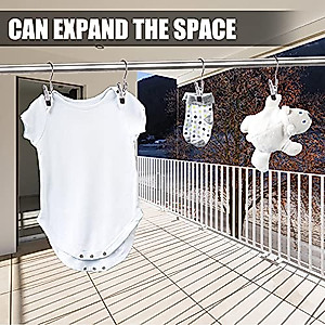 Laundry Hanging Hooks with Clips Boot Hanger Heavy Duty Clothes Pins, Portable Metal Drying Clip for Bras, Socks, Towels, Underwear (12PCS)