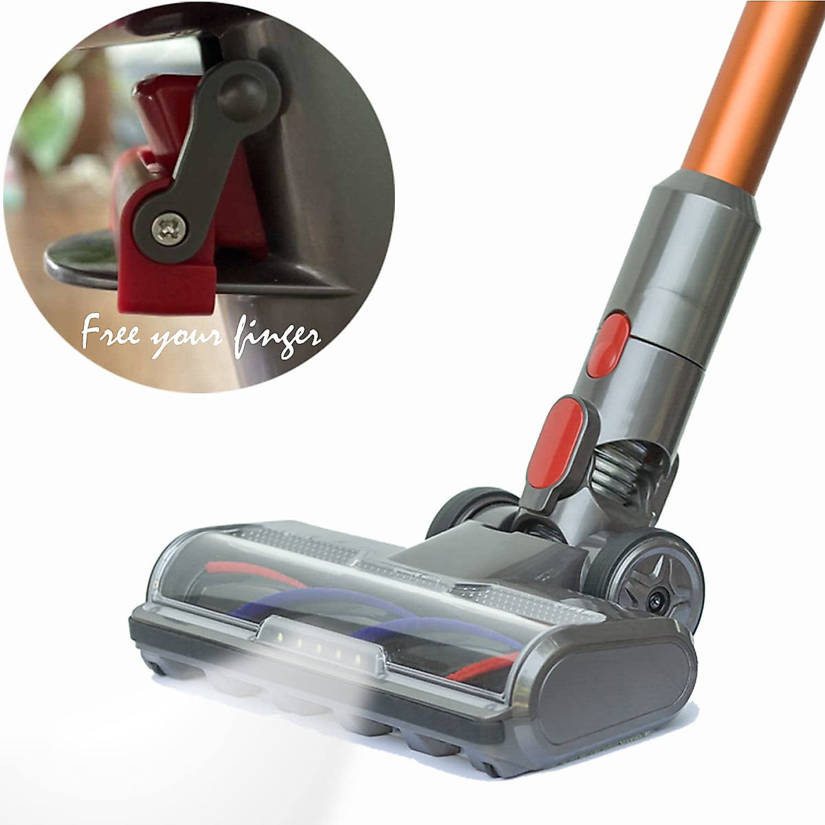 Motorhead Hardwood Floor Attachment for Dyson V7 V8 V10 V11 V15 Vacuum Cleaners with LED Headlights, Roller Cleaner Head Replacement Parts