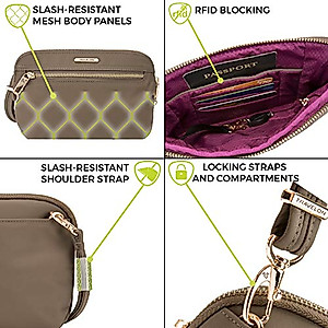 Travelon Women's Anti-Theft Tailored Convertible Crossbody Clutch, Onyx, One Size