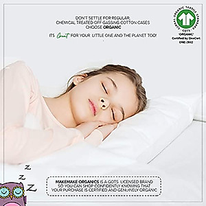 Makemake Organics Organic Cotton Toddler Pillowcase (Set of 2) GOTS Certified Organic Cotton Pillow Cases Zippered (14x19, Bright White)