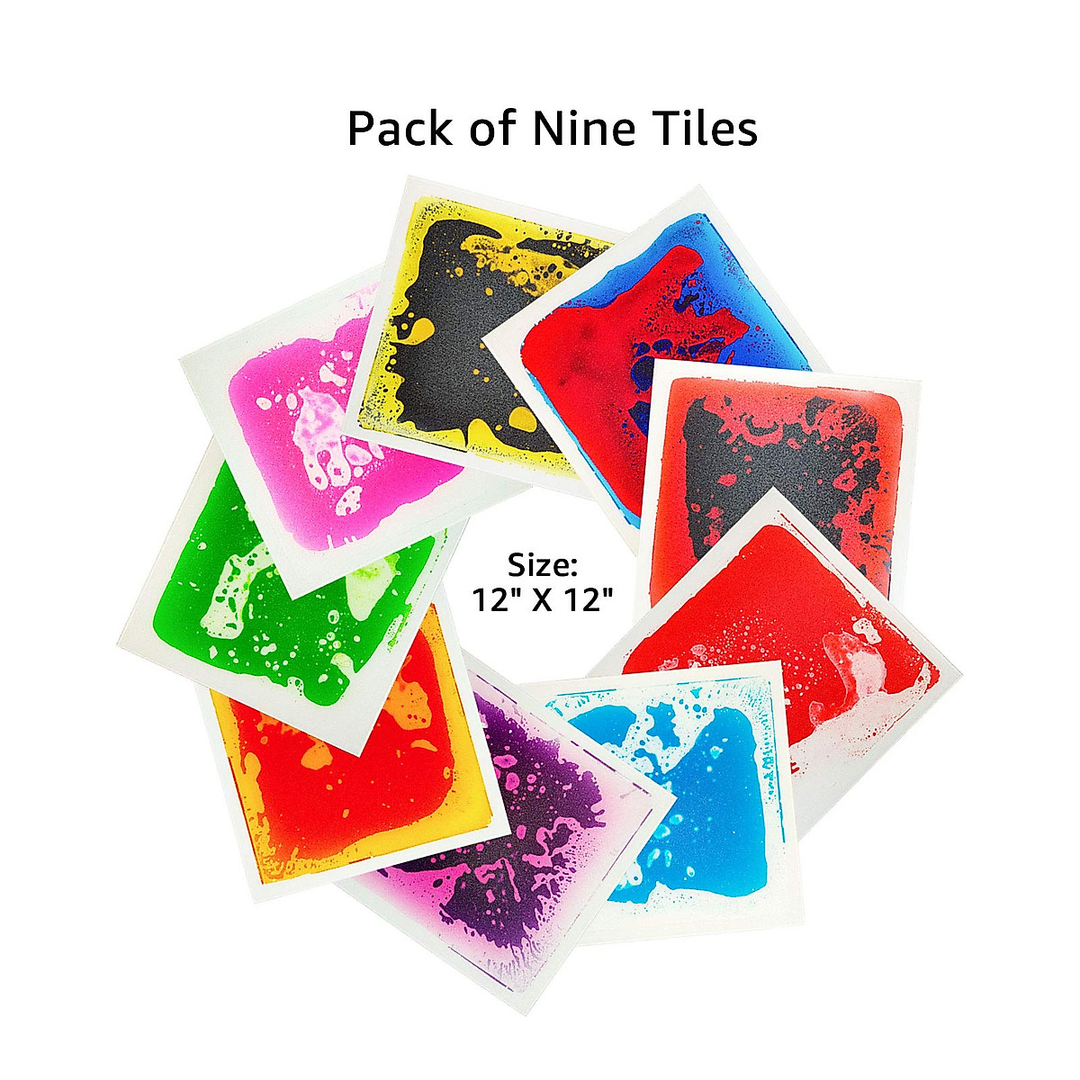 Art3d Liquid Fusion Activity Play Centers for Children, Toddler, Teens, 12" X 12" Pack of 9 Tiles