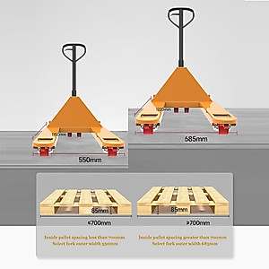CZLELQQX 6600lbs Manual Hand Pallet Truck,48"" Long Forks Hydraulic Pallet Jack Dolly，Heavy Duty Pallet Jack for Warehouse Silent Adjustable Height Hand Truck Stacker(48""x27""Forks), HBB3.0