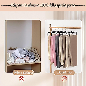 Velvet Pants Hangers with Non Slip Bar, 20 Pack Felt Slack/Trouser Hangers for Closet, Slim & Sleek Space Saving Closet Hangers, 360° Swivel Hook, Tank Top Hangers for Bra, Shorts, Jeans, Towel, Black