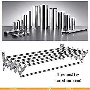 Wall Mounted Towel Bar Bath Dryer Folding Clothes Airer Holder Shelf Accordion Style Clothes Drying Rack Great for Laundry Room Bathroom Airer (Size : 70Cm)