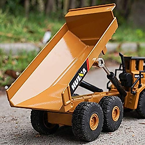 Gemini&Genius Rigid Articulated Dump Truck Six Wheels Heavy Duty Construction Site Vehicle Toys 1:50 Scale Diecast Site Dumper Collectible Alloy Model Engineering Toys for Kid and Decoration for House