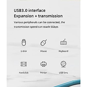 GPPZM Multi-Function Portable Docking Station USB C to 4K HDMI-Compatible USB 3.0 PD for MacBook Pro (Color : Red Blue)