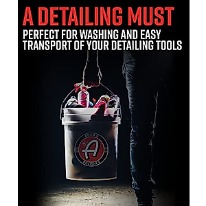 Adam's Wash Bucket (5 Gallon Bucket + Grit Guard) - Car Detailing Tool for Car Washing & Garage Storage | Stores Car Wash Soap, Foam Cannon, Foam Gun, Microfiber Towels & More