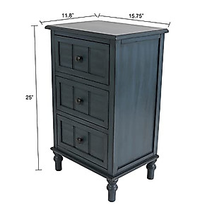 Decor Therapy Simplify 3-Drawer Accent Table, Buttermilk 15.75 in x 11.8 in x 26 in