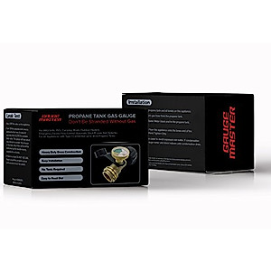 Premium Gauge Master Propane Tank Gauge Gas Meter - Cylinder Gas Level Indicator Adapter - Suitable for All BBQ Grill, RV Camper & Appliances - Type 1 Connection - Includes Cover Cap & Leak Detector