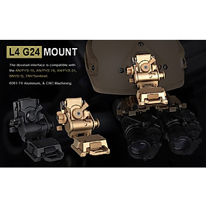 E.T Dragon Night Vision Goggles NVG Mount for L4G24 Metal Helmet Mount PVS15/18 Black