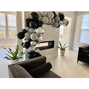 25 Packs 18 Inch Black Big Balloons Thick Latex Balloons for Black Birthday Bridal Shower Party Decorations (Black)