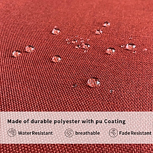 DYTXIII Pack of 2 Rocking Chair Cushion Set with Seat & Back,Water Repellent Patio Tufted High Back Seat Cushions with Ties for Indoor Outdoor Porch Rocker(21"x17"Back,17"x17"seat,Brick Red)