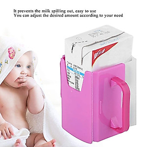 Adjustable Bottle Cup Holder Spill-Proof Milk Box Drinking Bottle Cup Holder with Handle for Baby Toddler Kid Child Kitchen Tool(Red)