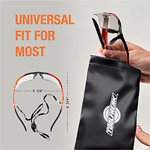 ToolFreak Rebel Safety Glasses - Light Grey - Lens Designed for Both Indoor & Outdoor Use - UV Protection, ANSI Z87-2020 Rated, Distortion-Free & Anti-Fog Coating - Hard Case & Cloth