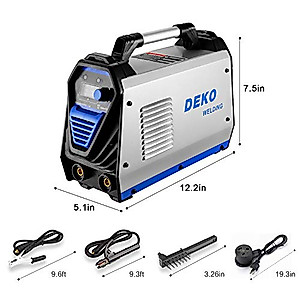 DEKOPRO 200Amp MMA Welder, 110/220V Stick Welder Dual Voltage ARC Welders Portable Welding Machine Electrode Holder,Work Clamp, Input Power Adapter Cable and Brush