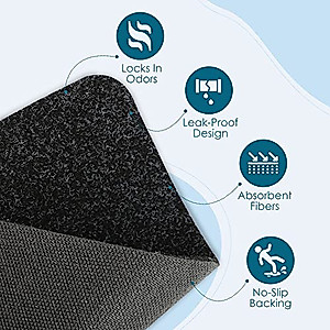 Houseables Urinal Mats, Floor Pads, 12 Pack, 17.25" x 20.5", Black, Blue, Homeplate, Polypropylene Fibers, Disposable, Splash Mat, Pee Pad, for Men’s Bathroom, Urine, Restroom, Eliminating Odor