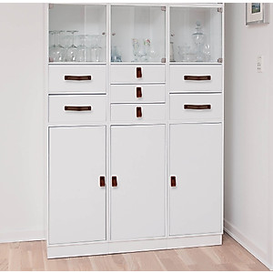 Brute Strength - Leather Drawer Pulls - Cognac - 6 pcs - 6-1/2 x 1 ’’ - Leather Handle - Leather Dresser Pulls - Cabinet knobs Dresser knobs - Dresser Handles