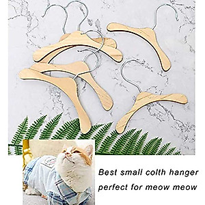 5 Pack Kids Hangers Baby Hanger Wooden ,8.6 INCH Pet Clothes Hangers for for Dog Cat Baby Toddler Kids Little Hangers for Doll Dress Clothes Gown Outfit Holders Accessories (L)
