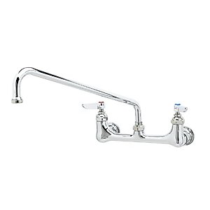 T&S Brass B-2299 Double Pantry Faucet, Wall Mount, 8-Inch Centers, 14-Inch Swing Nozzle, 1/2-Inch Npt Female Inlets