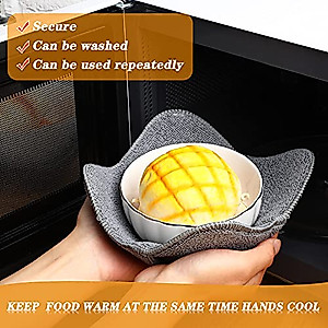 8 Pieces Bowl Holders Microwave Safe Bowl Pot Holder for Hot Soup, Food, Meals (Grey)