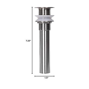 1.5 inch Grid Drain with No Overflow, Brushed Nickel Finish